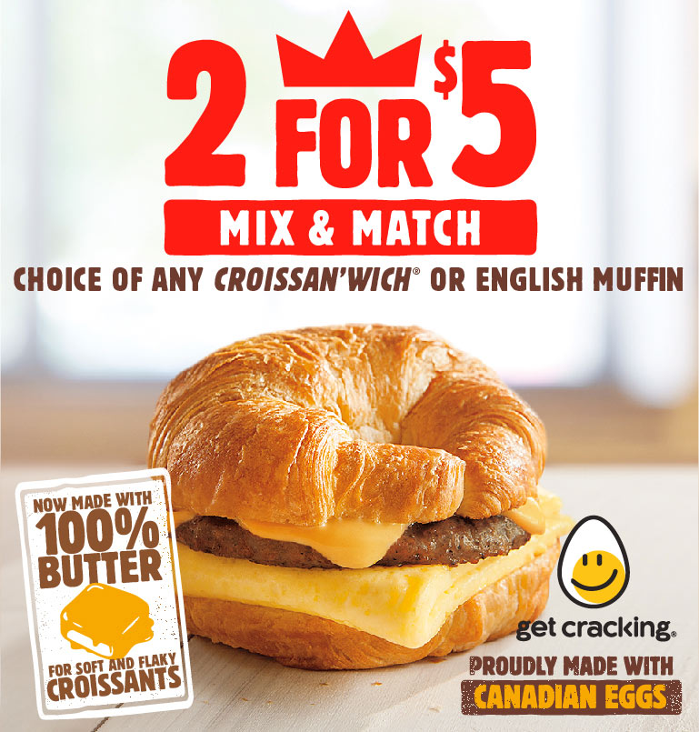 BURGER KING® Get Fresh offers 2 for $5